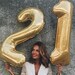 GIANT 21 Gold Balloon 40 Gold Number 21 Balloons | Etsy