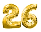 GIANT Number 26 Gold Balloons 40 Gold 26 Balloons | Etsy