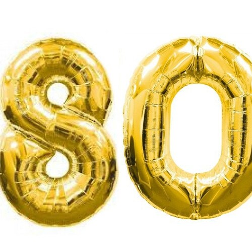 Number 80 GIANT 40 Gold Balloons 80th Birthday Gold - Etsy