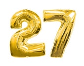 GIANT Number 27 Gold Balloons 40 Gold 27 Balloons - Etsy