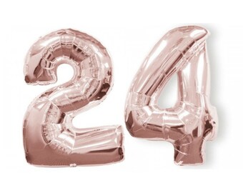 Rose Gold Number Balloons - Etsy