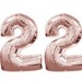 GIANT Number 22 ROSE Gold Balloons 22nd Birthday 40 | Etsy