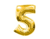 Number 5 GIANT Gold Balloon 40 Number 5 Balloons - Etsy