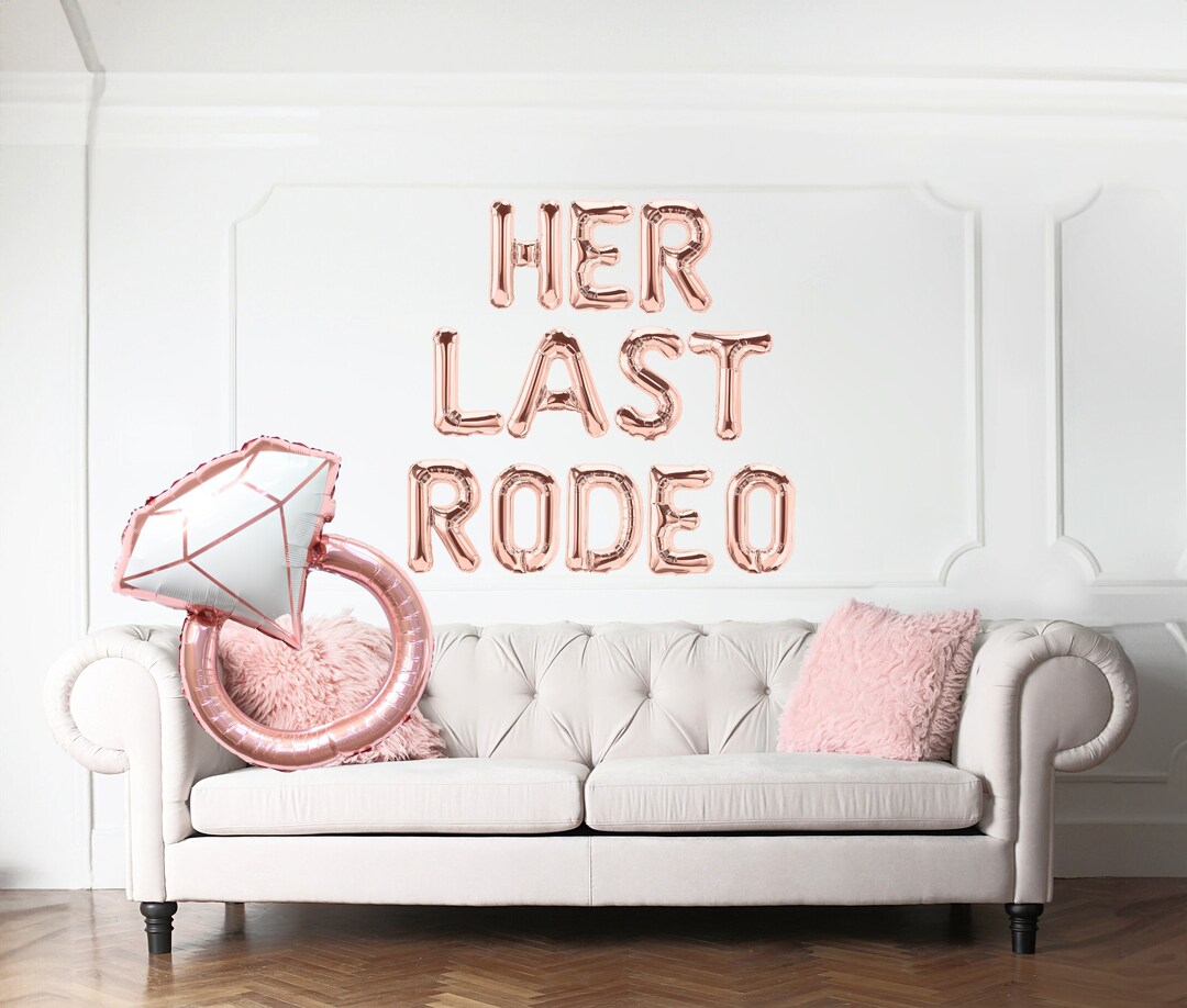 Her Last Rodeo Banner Nashville Bridal Shower Theme Balloon Banner Rose ...