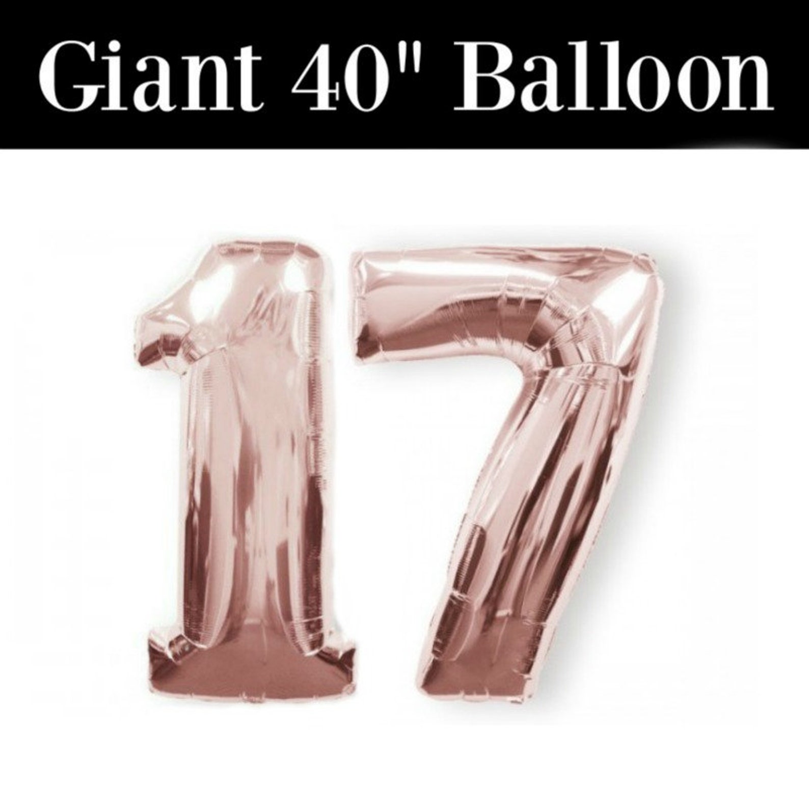 Number 17 GIANT Rose Gold Balloon 40 17th Birthday - Etsy
