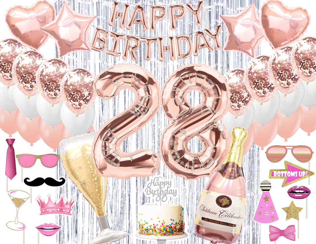 28th Party Decorations 28th Party Backdrop Photo Props 28 Birthday ...