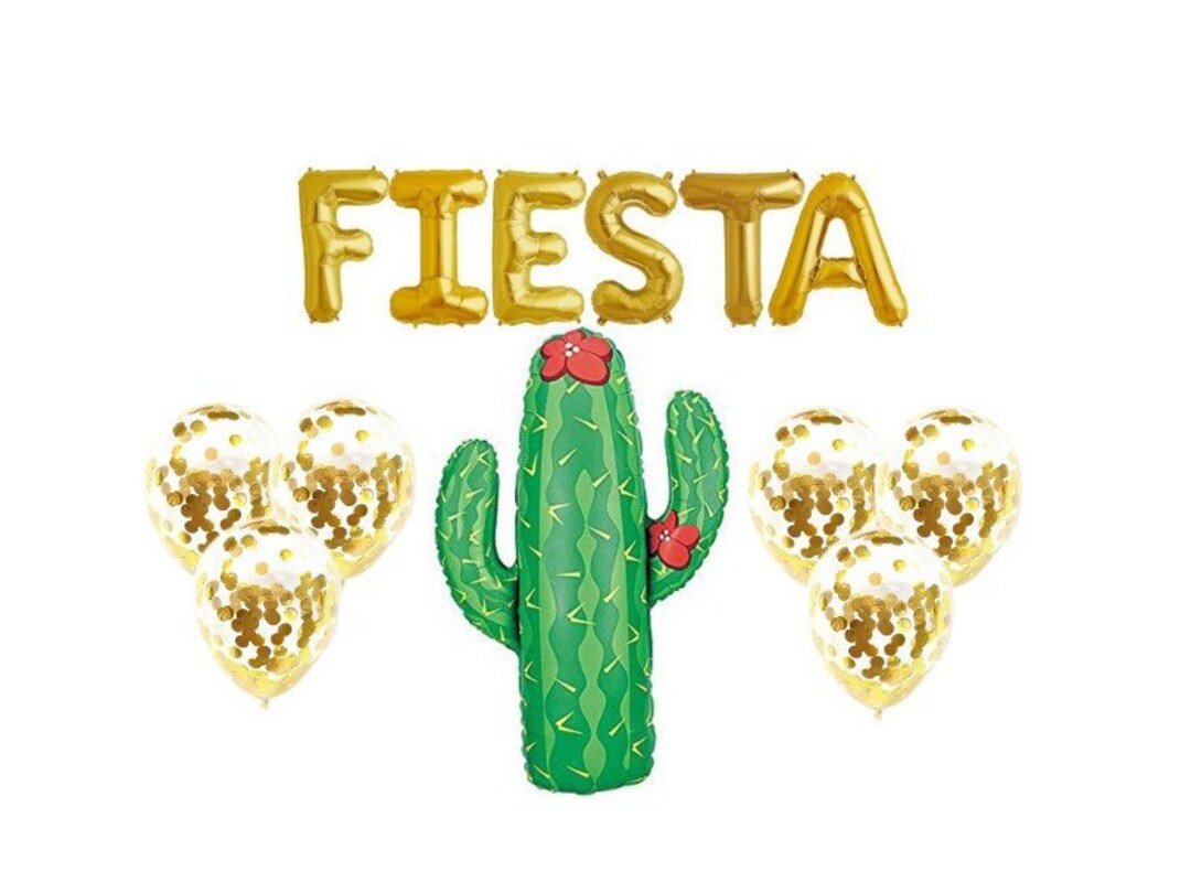 FIESTA Letter Balloons 16 Gold Letter Banner Fiesta, Cinco De Mayo ...