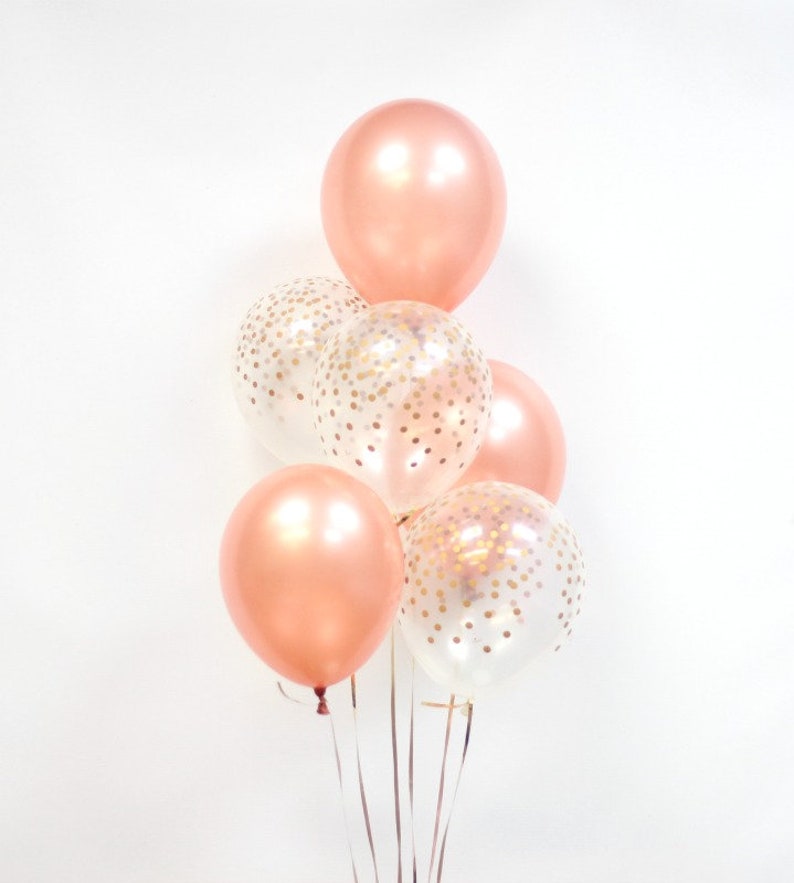 ROSE GOLD Balloon Bouquet - Rose Gold Balloons - Standard Rose Gold ...