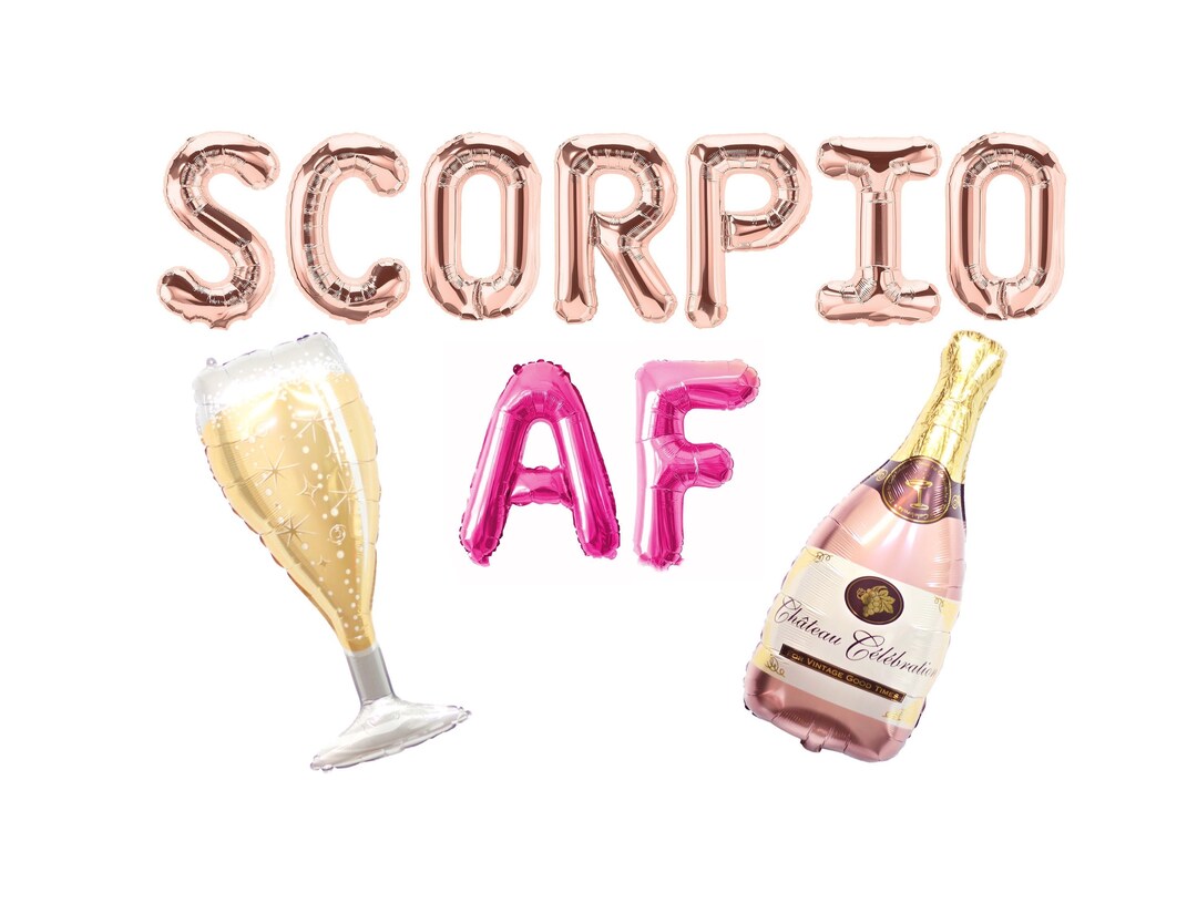 SCORPIO AF Birthday Banner Balloons Zodiac Sign Party Decorations ...