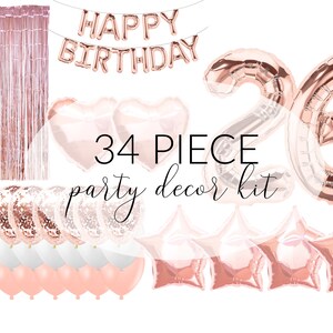 26th Birthday Party Decorations - 26th Party Decor Kit Rose Gold ...