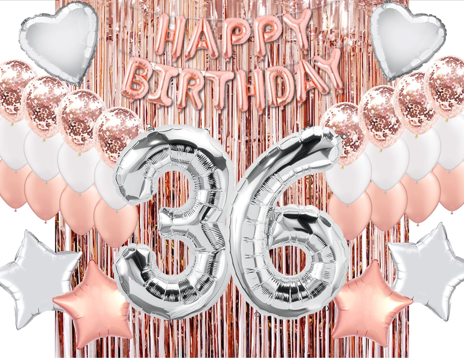 36th Birthday Party Decorations 36th Birthday Party Ideas Rose Gold ...