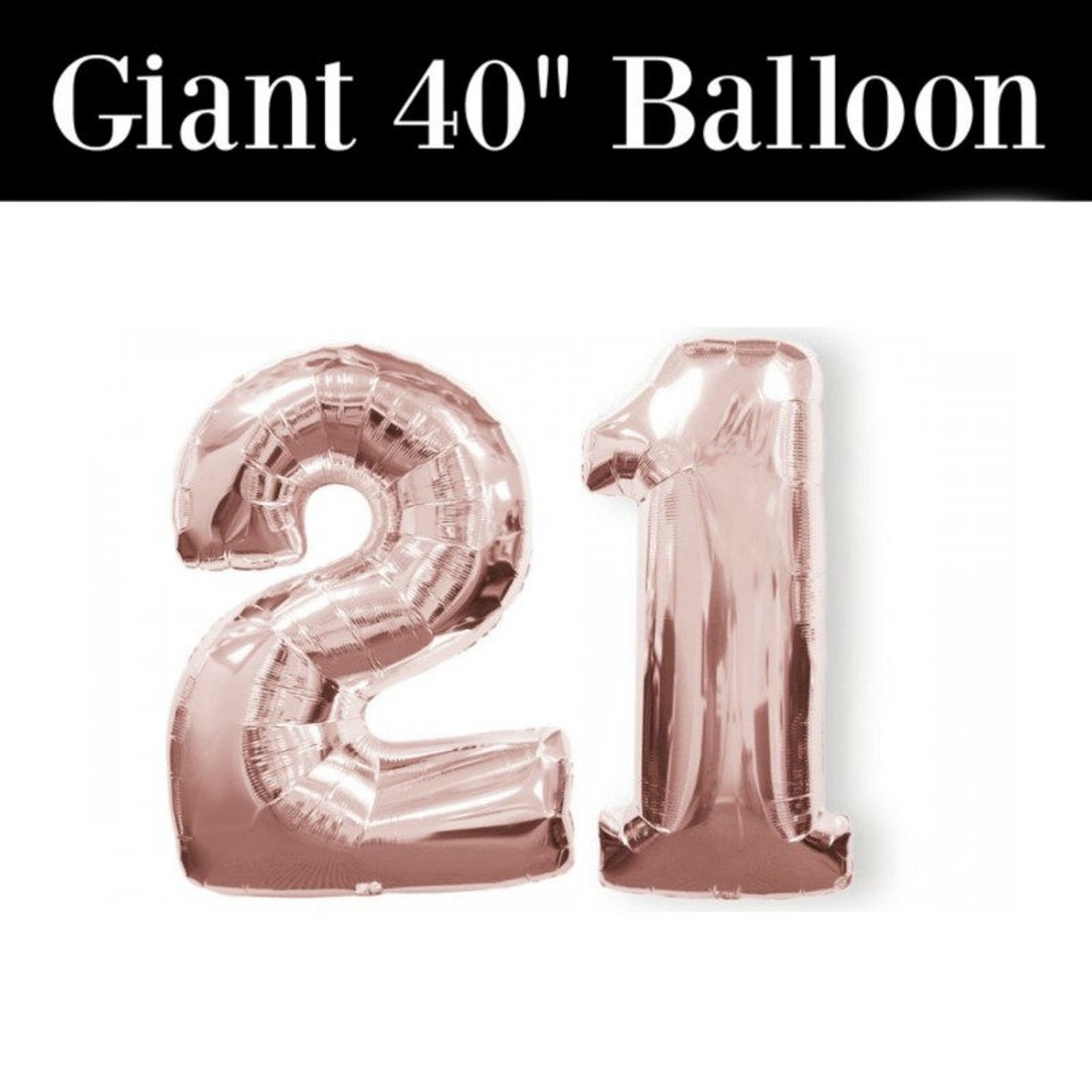 GIANT Number 21 ROSE Gold Balloons 21st Birthday 40 - Etsy