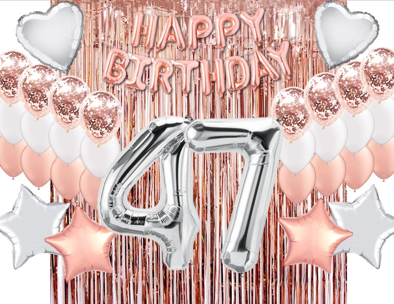47th Birthday Party Decorations 47th Birthday Supplies 47 Birthday ...