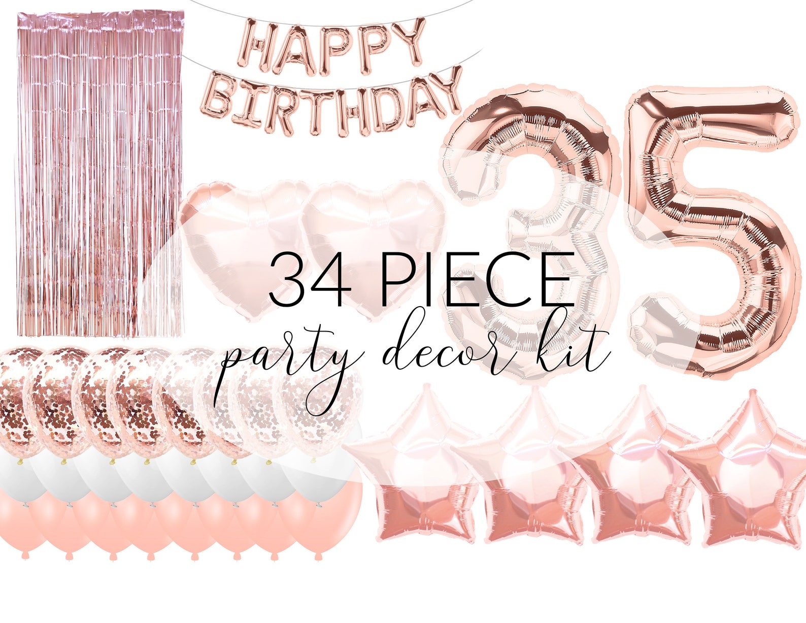 35th Birthday Decorations 35 Birthday Party Supplies 35 Rose | Etsy