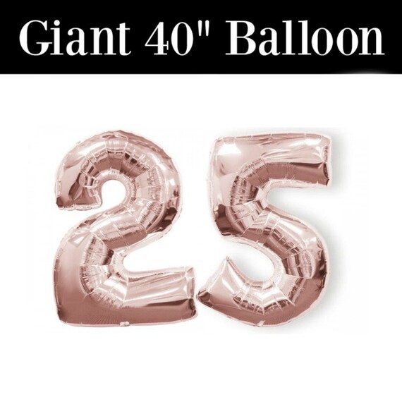 Number 25 GIANT Rose Gold Balloons 25th Birthday 40 - Etsy