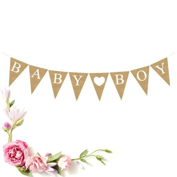 BABY BOY Burlap Banner Baby Shower Decoration Vintage | Etsy