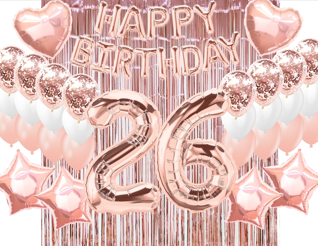 26th Birthday Party Decorations - 26th Party Decor Kit Rose Gold ...