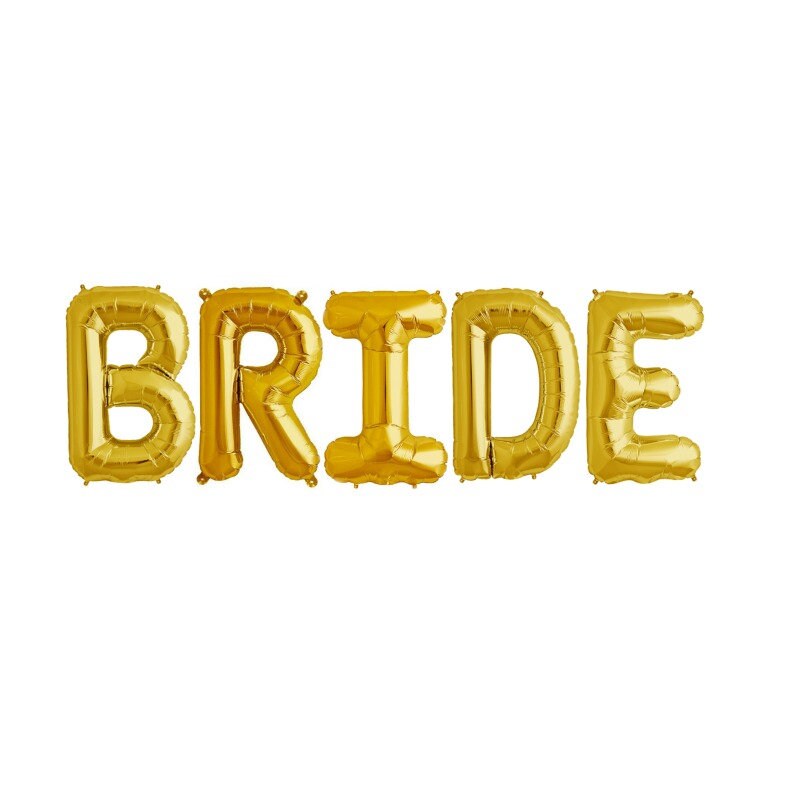 BRIDE Gold 16 Balloons BRIDE Balloon Banner Diamong - Etsy