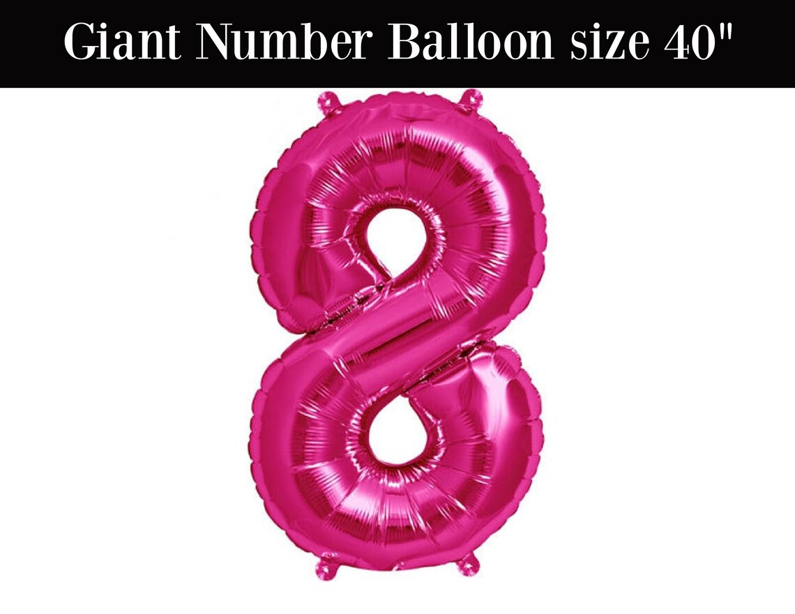 GIANT Number 8 Balloon Pink 8th Birthday JUMBO Balloons - Etsy