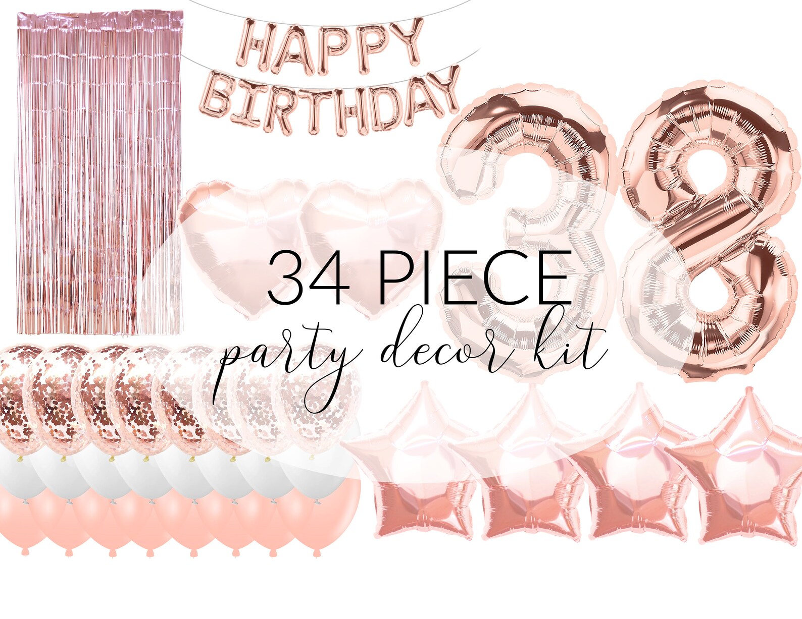 38th Birthday Party Decorations 38 Birthday Balloons 38 Party Kit ...