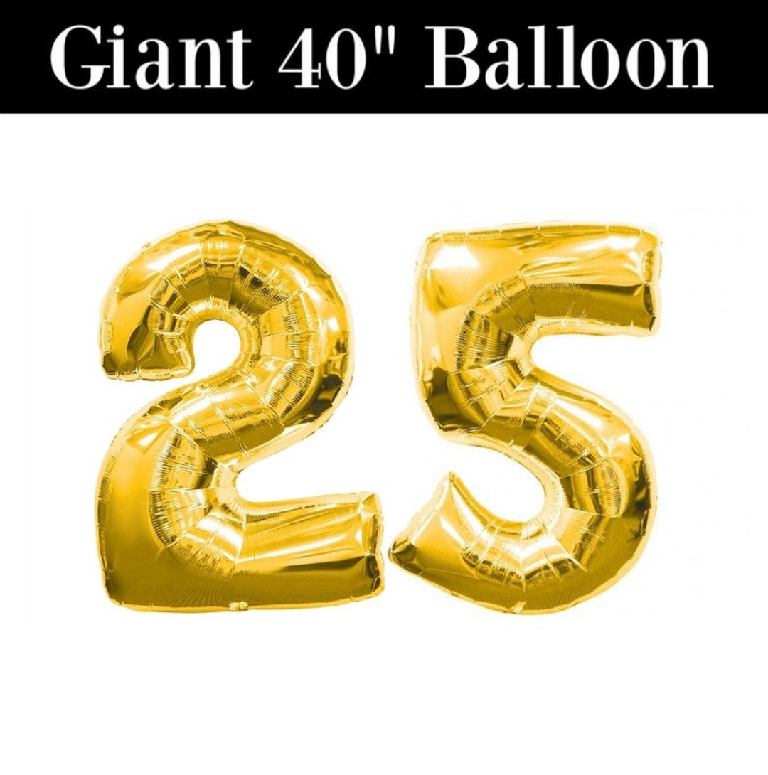 Number 25 GIANT Gold Balloons 40 Gold 25 Balloons - Etsy