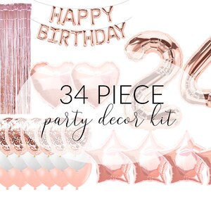 24th Birthday Party Decorations 24th Birthday Supplies Rose | Etsy