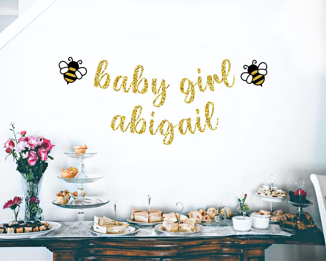 Baby Girl Bee Banner Bee Baby Shower Banner Spring Baby Announcement ...