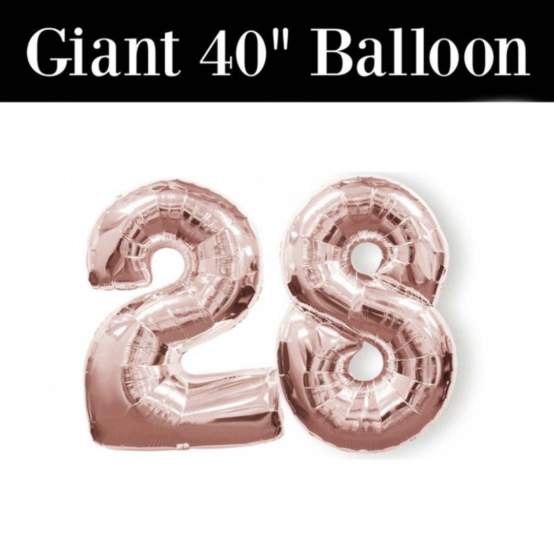 GIANT Number 28 Gold Rose Balloon 40 Gold Rose 28th - Etsy