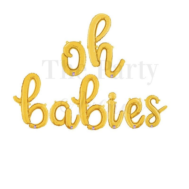 OH BABIES 14 Cursive Baby Shower Decorations Oh Babies | Etsy