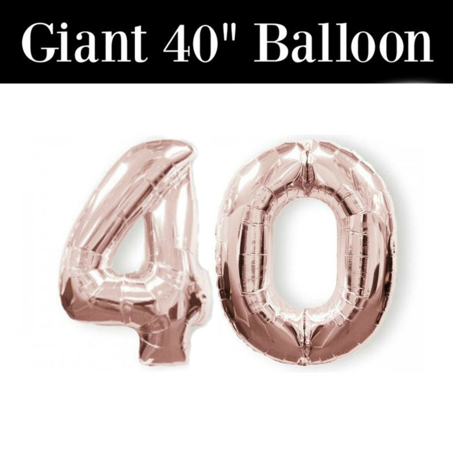 Giant Rose Gold Number 40 Balloons 40th Birthday Balloons | Etsy