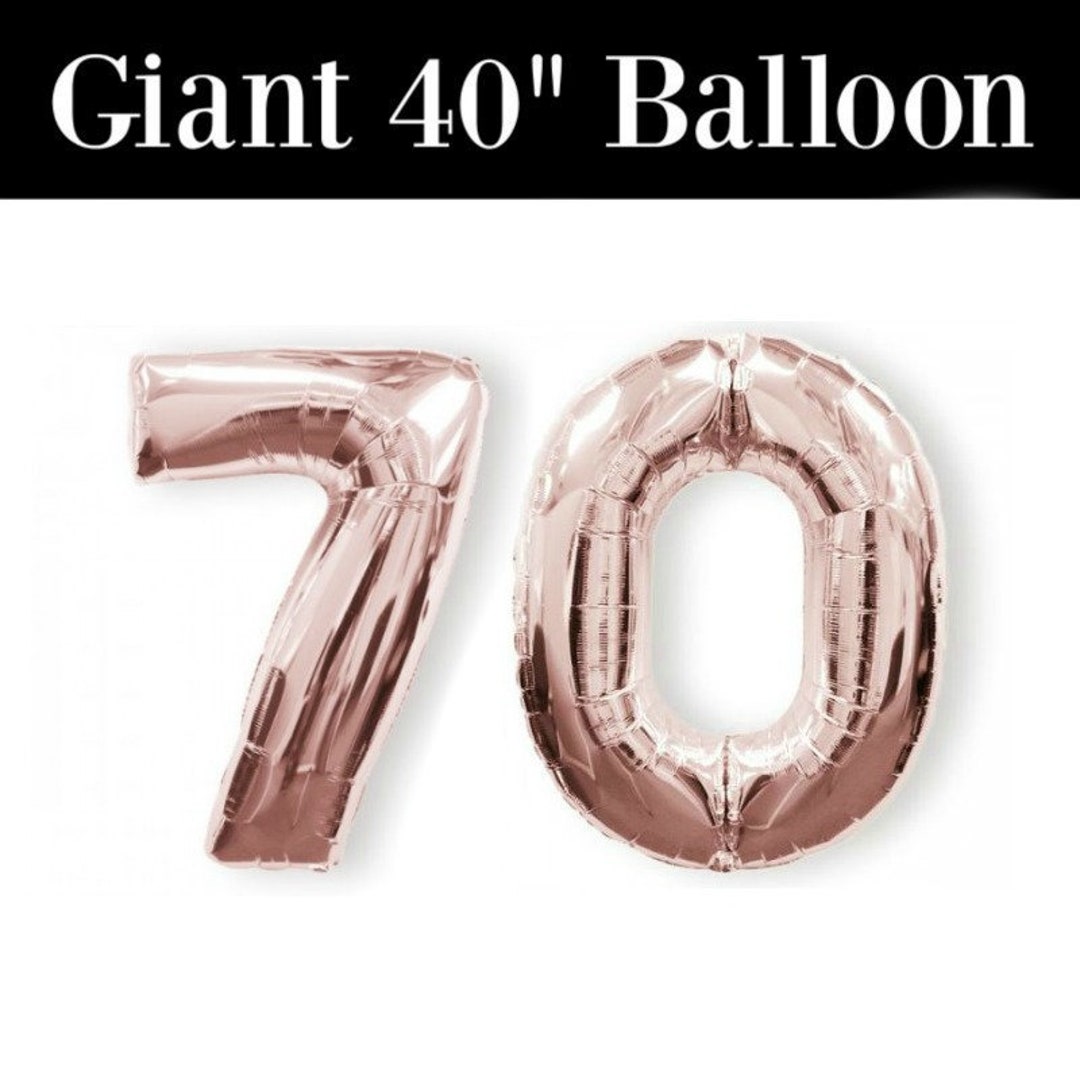 Number 70 Rose Gold Balloons 70th Birthday Rose Gold Balloons 40" Jumbo ...