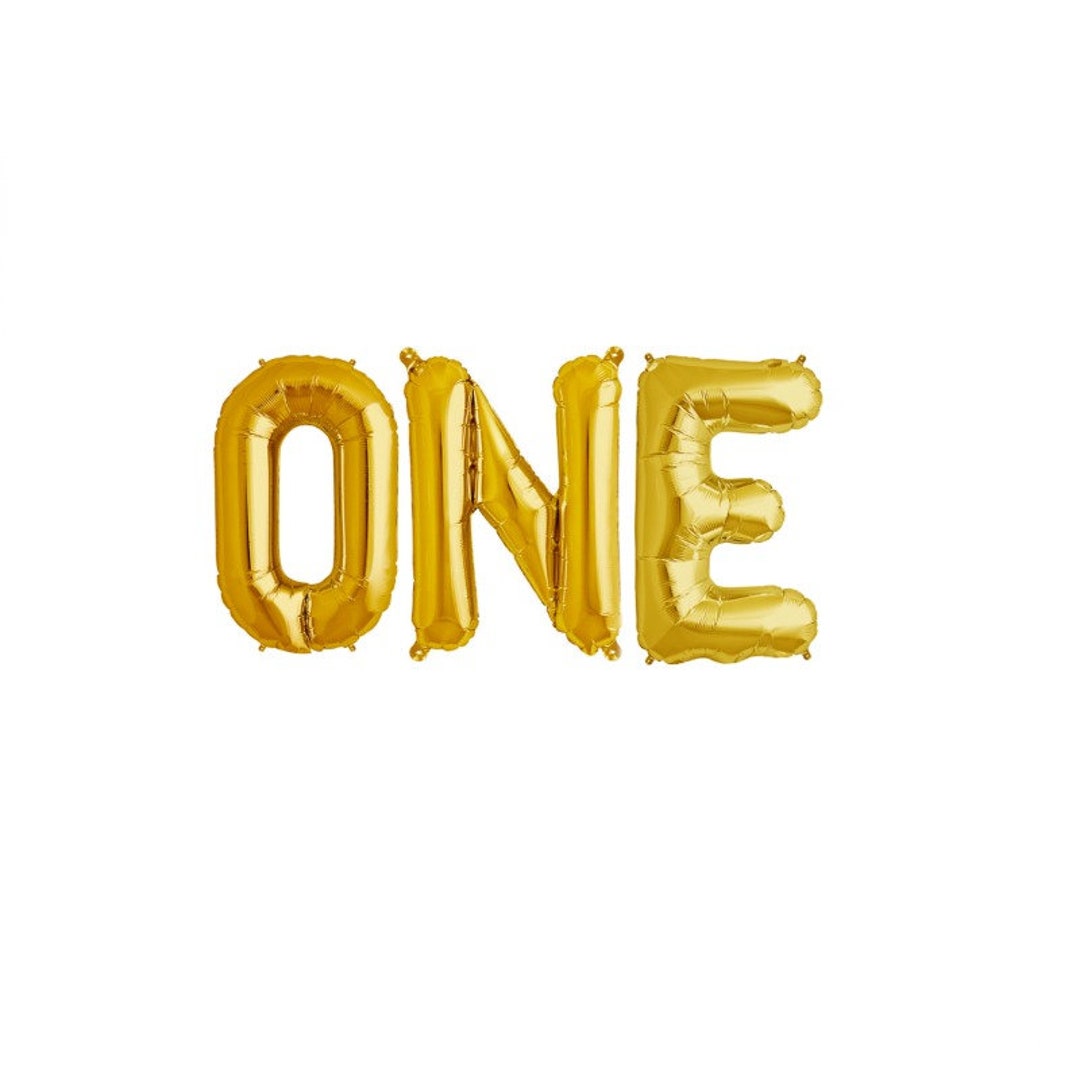 ONE Gold 16 Balloons First Birthday Balloon Banner - Etsy
