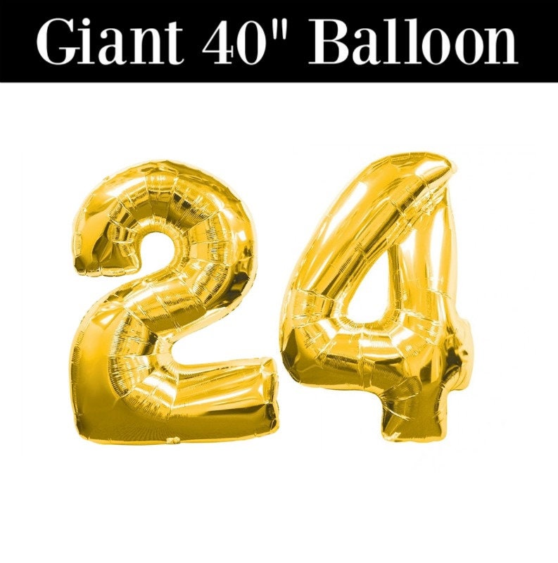 Number 24 GIANT Gold Balloons 24th Birthday Balloons | Etsy