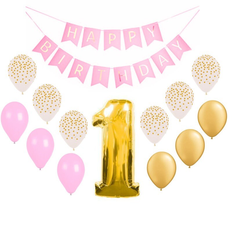 First Birthday Balloon Kit Giant Number 1 Gold Balloon | Etsy