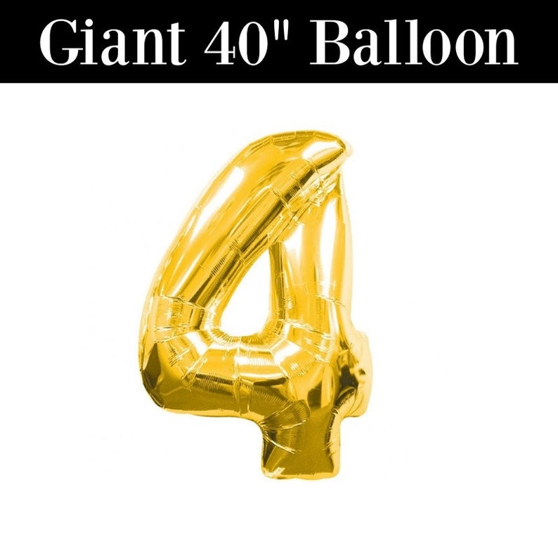 Number 4 GIANT 40 Gold Balloons 40 Number 4 Gold - Etsy