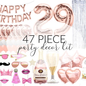 29th Birthday Party Decorations 29th Party Supplies Rose Gold 29 Giant ...