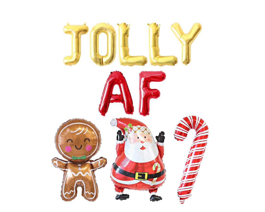 JOLLY AF Christmas Balloons Funny Christmas Balloons Funny Festive ...