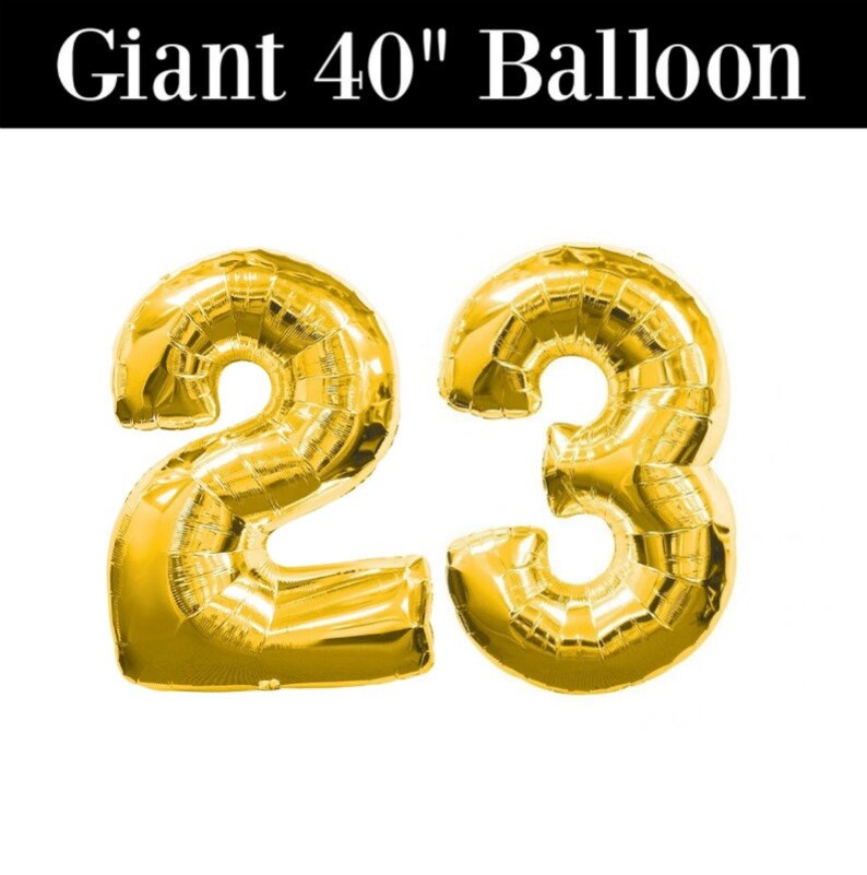 GIANT Number 23 Gold Balloons 40 Gold 23 Balloons - Etsy