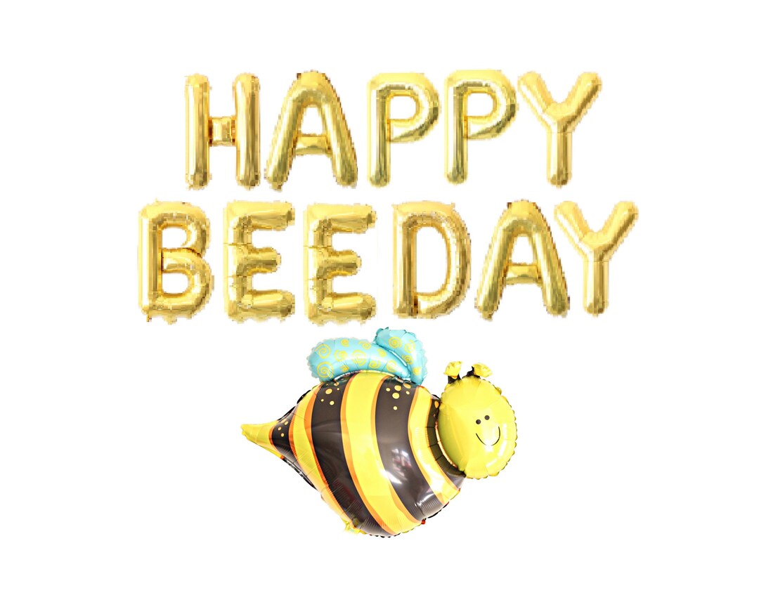 Happy Bee Day Balloons Happy Bee Day Banner Bumble Bee Baby Shower ...