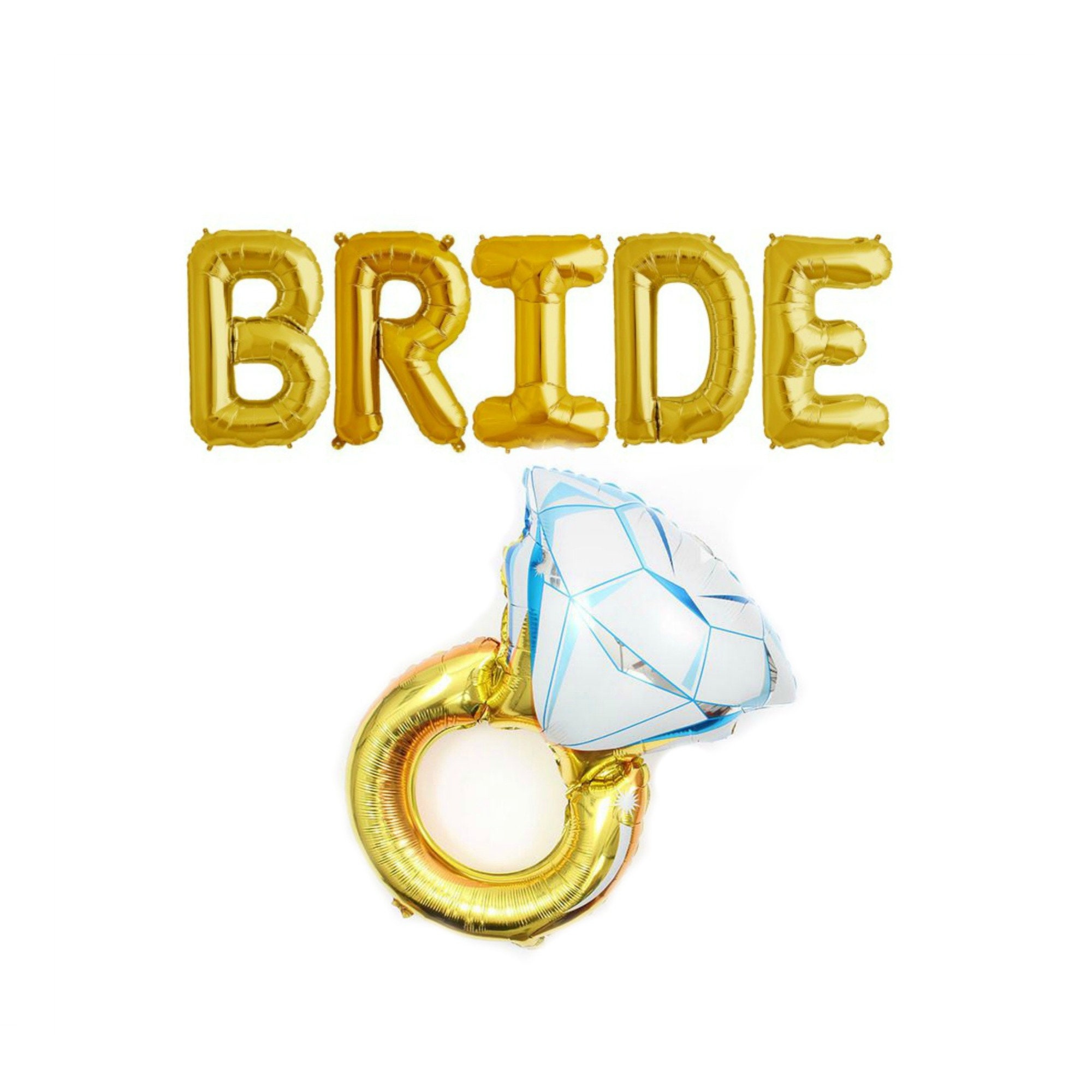 BRIDE Gold 16 Balloons BRIDE Balloon Banner Diamong - Etsy