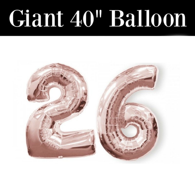 Number 26 GIANT Rose Gold Balloons 26th Birthday Giant - Etsy