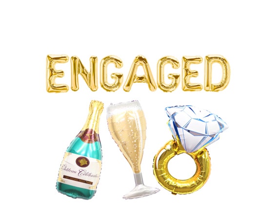 ENGAGED Banner Balloons for Bridal Shower Decorations for | Etsy