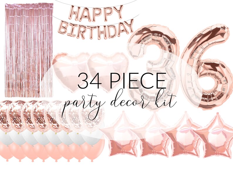 36th Birthday Decorations 36th Party Decor Kit Balloons - Etsy