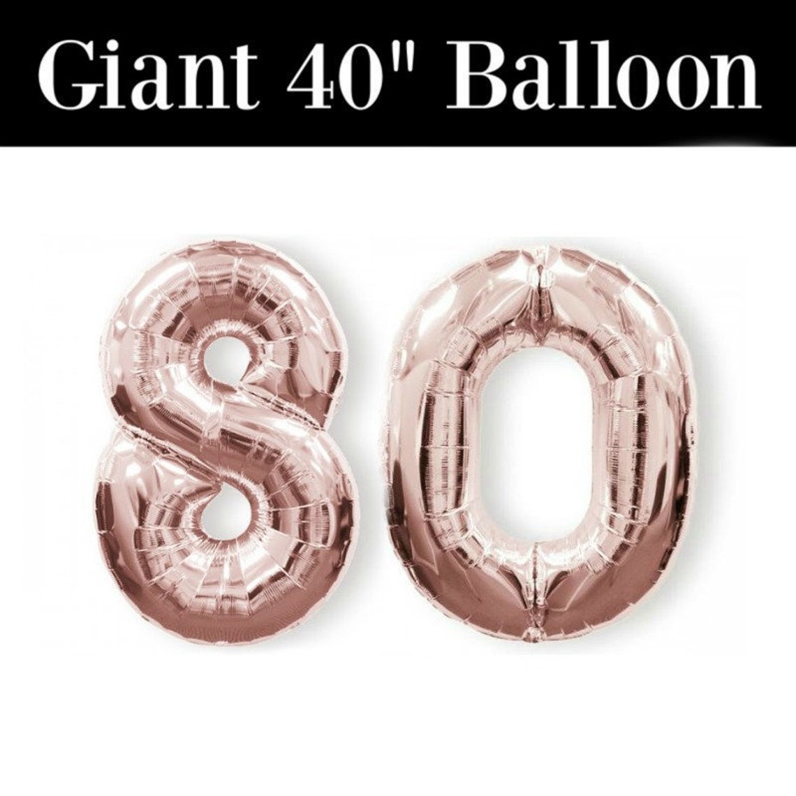 GIANT Number 80 Rose Gold Balloons 80th Birthday Jumbo - Etsy