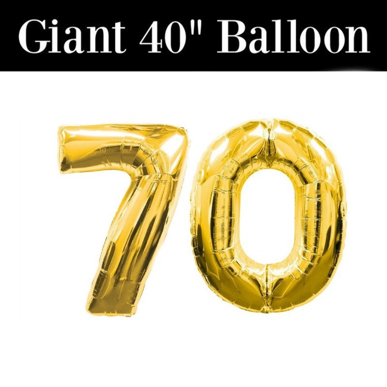 GIANT Number 70 Gold Balloons 70th Birthday Gold Balloons | Etsy