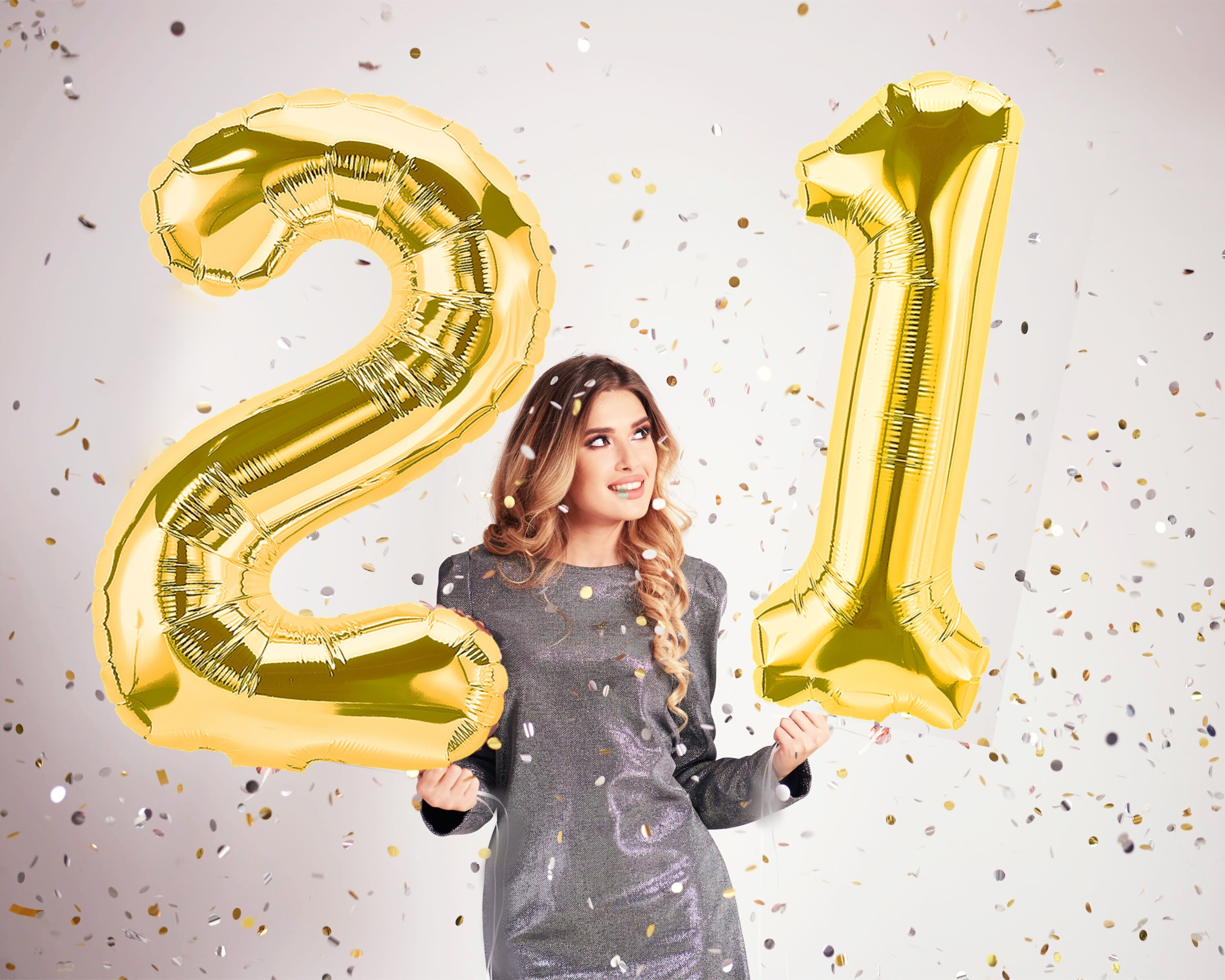 GIANT 21 Gold Balloon 40 Gold Number 21 Balloons - Etsy