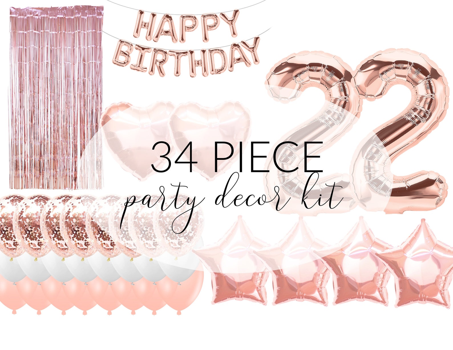22nd Birthday Party Decoration 22nd Party Supplies Twenty - Etsy