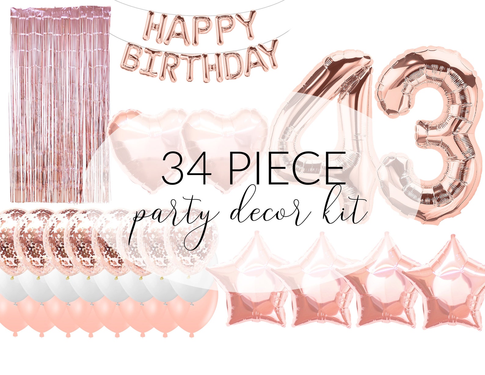 43rd Birthday Party Decorations 43 Birthday Party Decor - Etsy