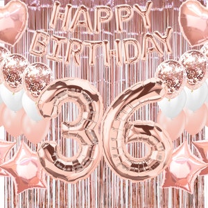 36th Birthday Decorations - 36th Party Decor Kit Balloons - Confetti ...