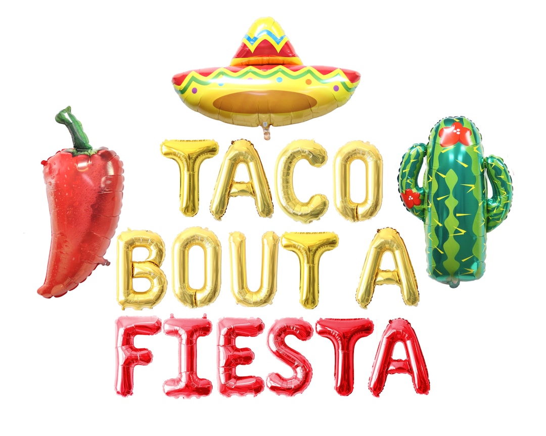 TACO BOUT A FIESTA Party Balloons Fiesta Theme Balloons Banner Mexican ...